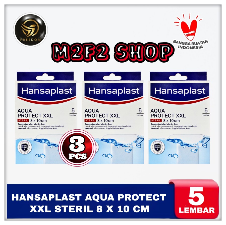 Hansaplast Aqua Protect Plester Kedap Air Xxl 8 X 10 Cm Kemasan 3