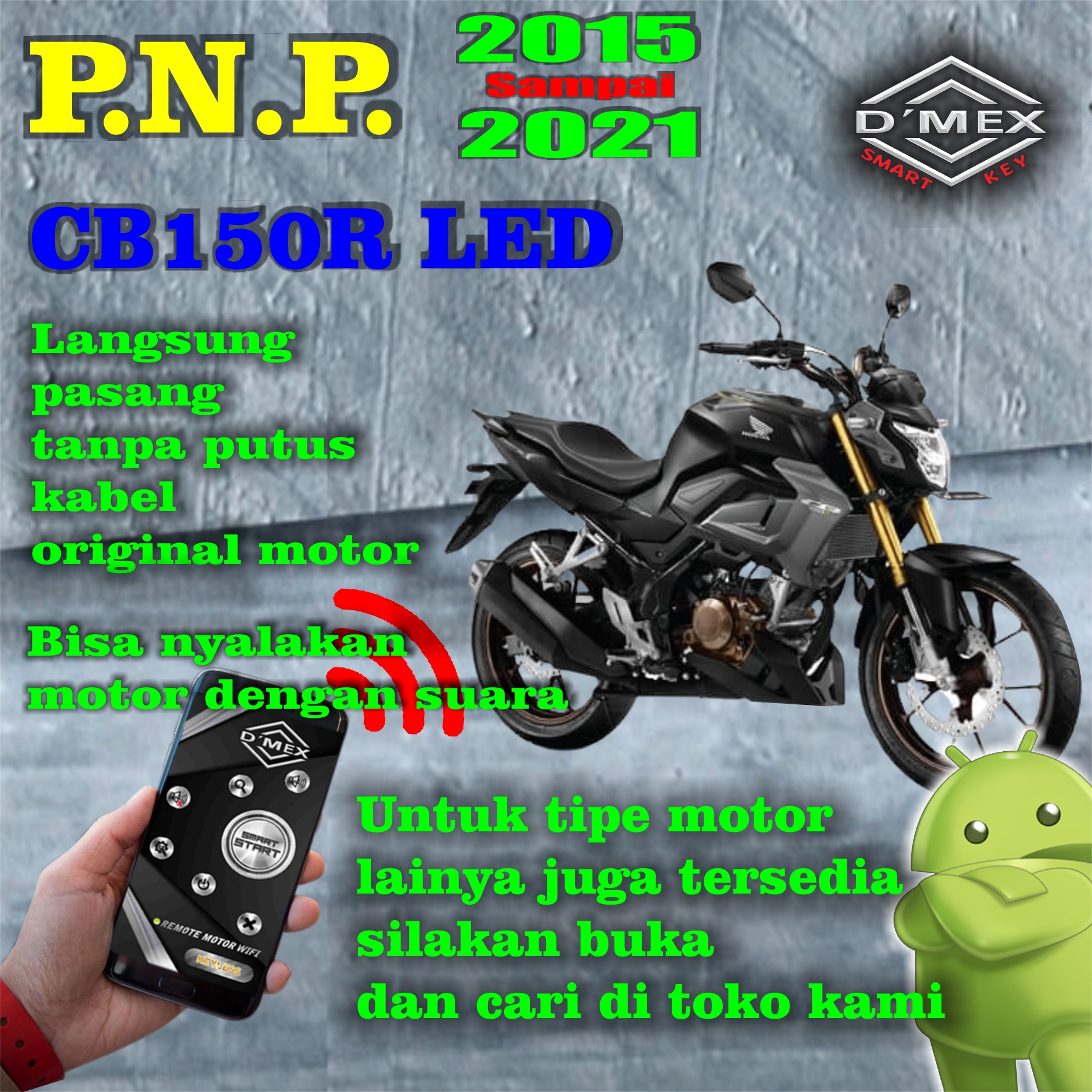 DMEX ANDROID SMARTKEY ALARM MOTOR SENSOR SENTUH - HONDA | Lazada Indonesia