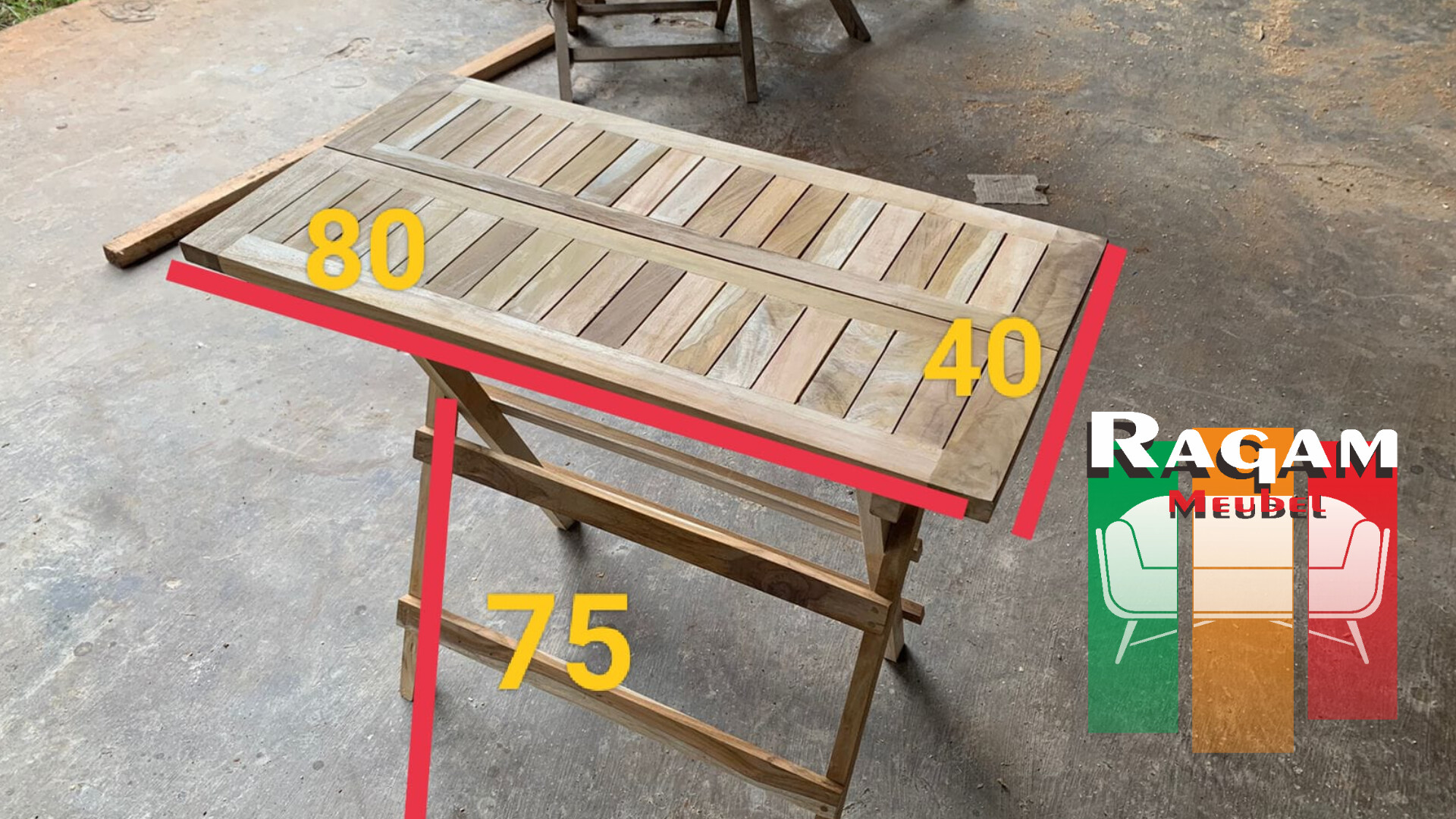 meja lipat ukuran 80x40 tinggi 75 full kayu jati | Lazada Indonesia