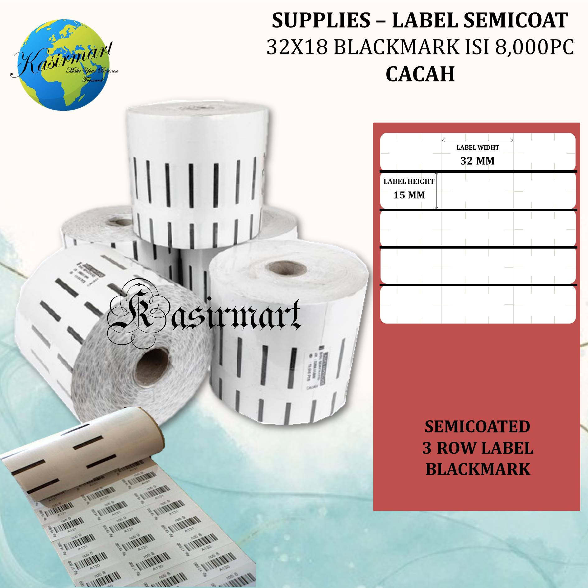 Stiker Harga Produk Minimarket Semicoat 32x18 Blackmark Cacah isi ...