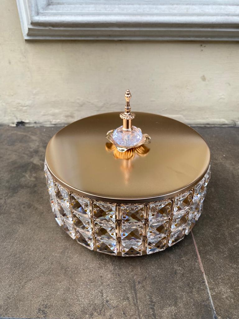 603ACC-Wadah Permen / Metal Crystal Candy Box Glass Jar Deer Head ...