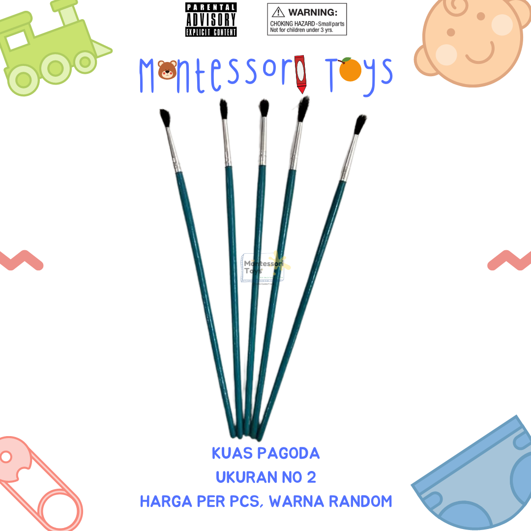 [Per Pcs] Kuas Pagoda No 2 Kuas Lukis Melukis Mewarnai Menggambar ...