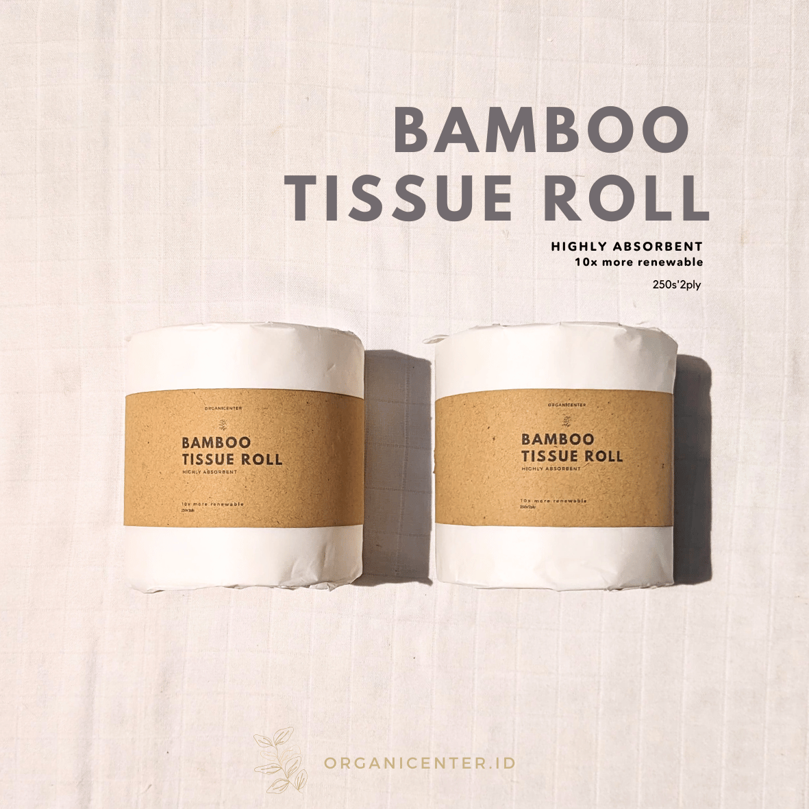 Bamboo Tissue Roll 2 Ply Tisu Gulung Bambu Ramah Lingkungan Eco ...