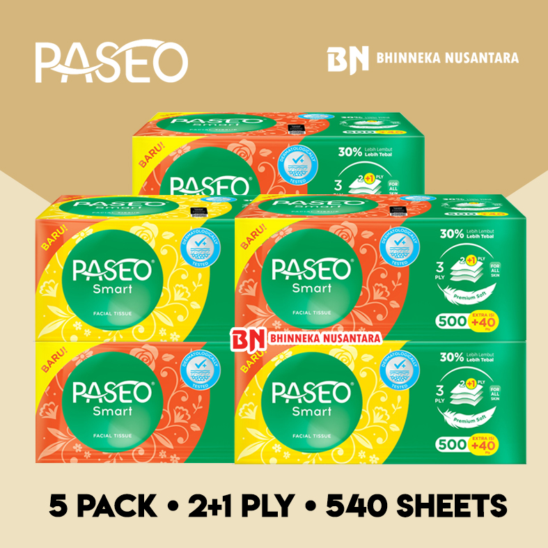 Paseo Smart Facial Tissue 250 Sheets / 540 Helai [5 Pack] | Lazada ...
