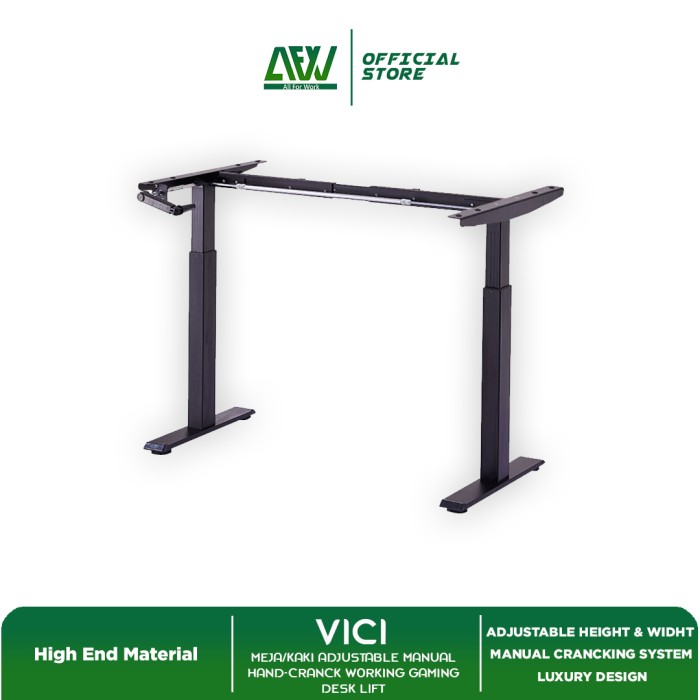 Meja / Kaki Adjustable Manual Hand Crank Working Gaming Desk Lift VICI ...