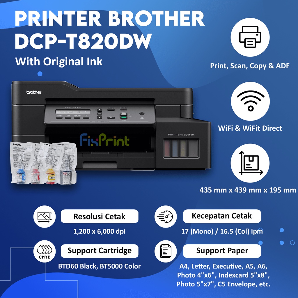 Printer Brother DCP-T820DW DCP T820 DW Duplex Wireless Print Scan Copy ...