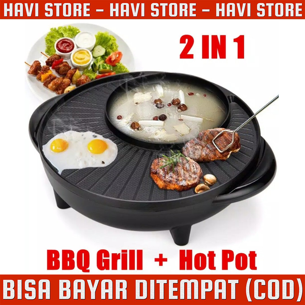 Panci Hotpot BBQ 2IN1 Panci Shabu-Shabu dan Suki Grill | Lazada Indonesia