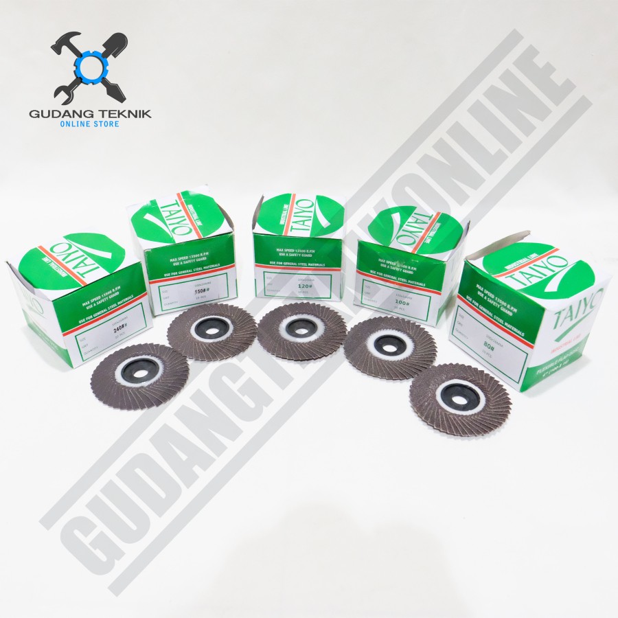 Flap Disc Flexible Taiyo 4inch / Mata Amplas Susun Flexible TAIYO 4 ...