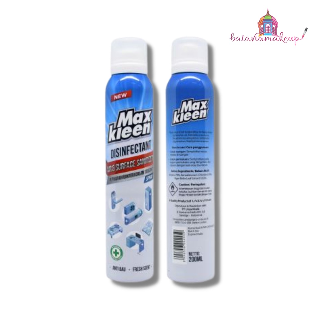 Max Kleen Disinfectant Spray 200ML/Desinfektan/Pembersih Kuman | Lazada ...