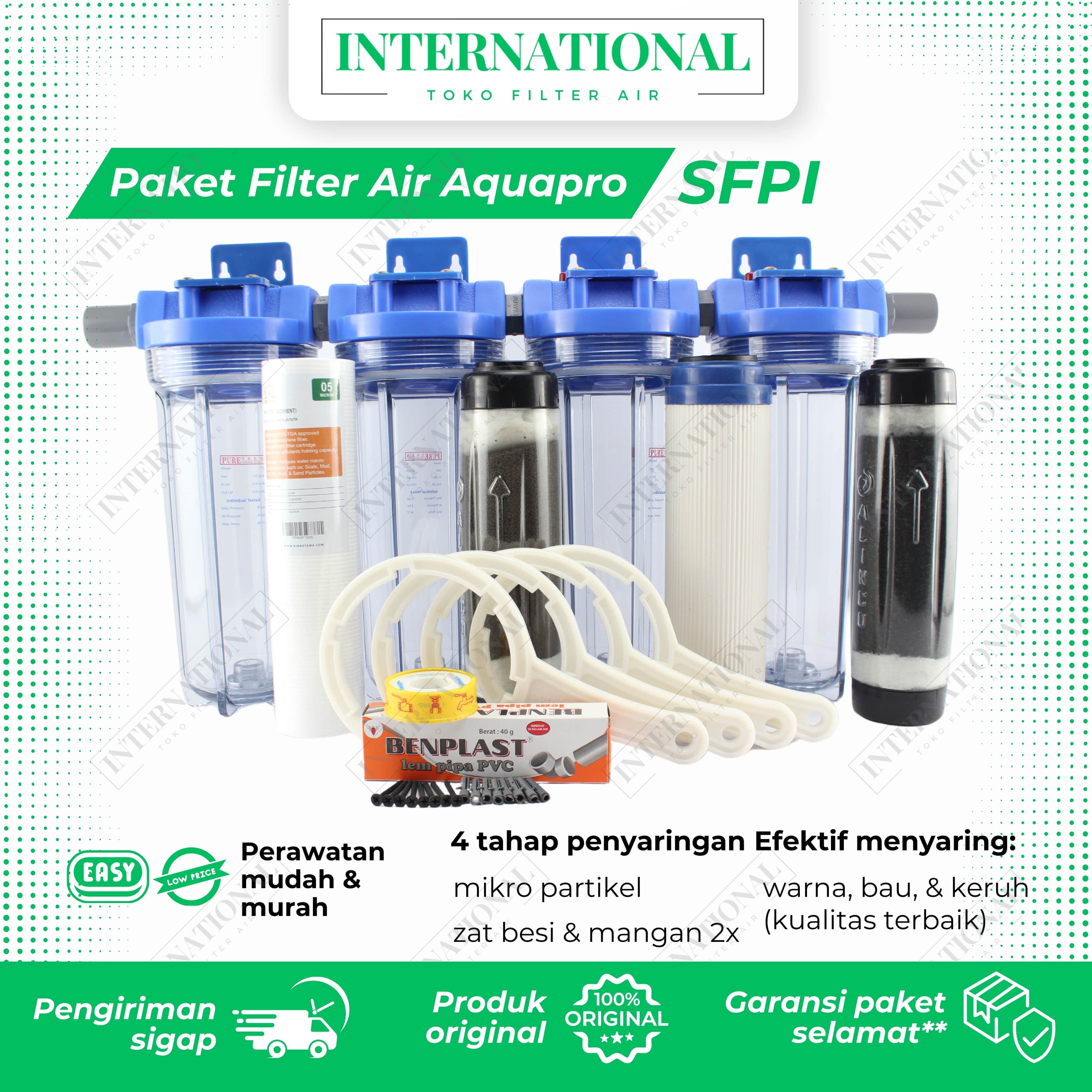 Paket Filter Air Sumur Tanah Zat Besi Tinggi 4 tahap / Penjernih Air ...