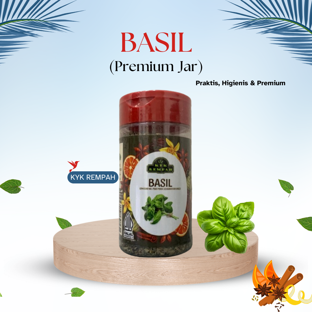 Basil Premium JAR | Daun Basil Kering | Bumbu Dapur Praktis | KYK ...