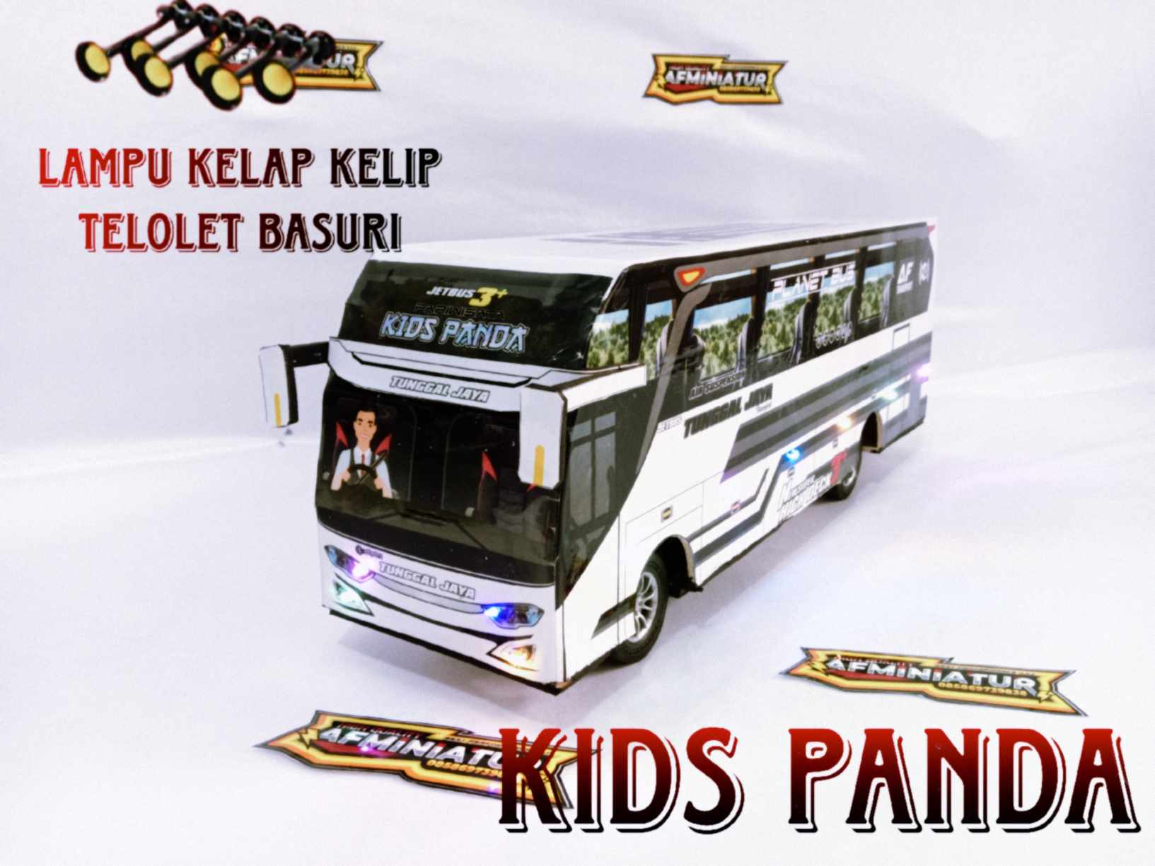 BUS KIDS PANDA JB 5 BUS KIDS PANDA JB 3 TELOLET BASURI NYALA LAMPU ...