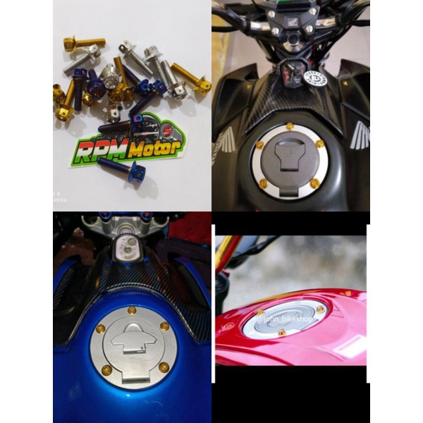 PROBOLT FLOWER BAUT TUTUP TANGKI VIXION NVL NVA CB150 R SCORPIO NINJA DAN YAMAHA R15 STAINLESS ...