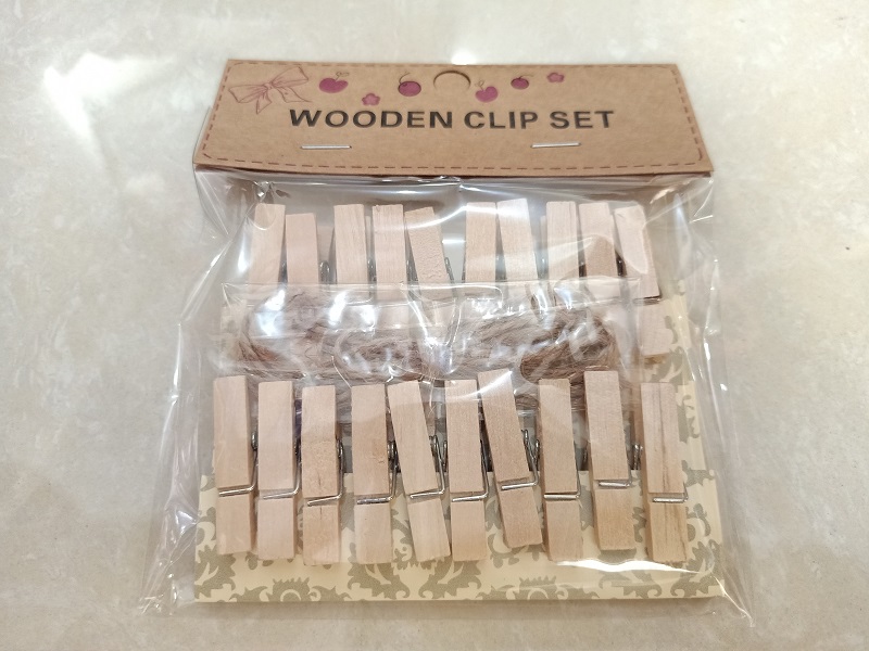 Klip kayu Mini 20 Pcs + 1,5M Tali Rami / Wooden Klip / Jepitan Wooden ...
