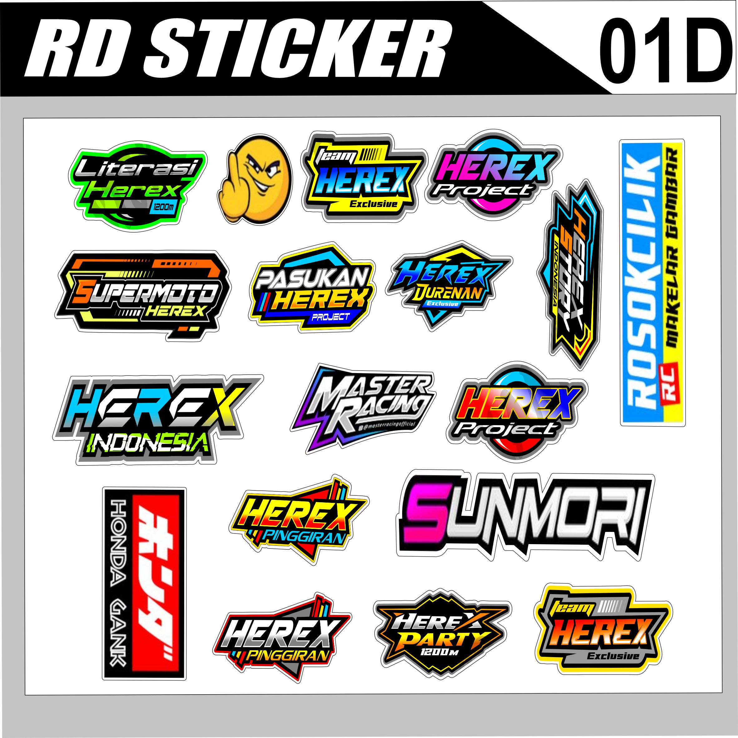 17 PCS STICKER PACK HEREX RACING, STICKER AESTHETIC LOGO, STICKER ...