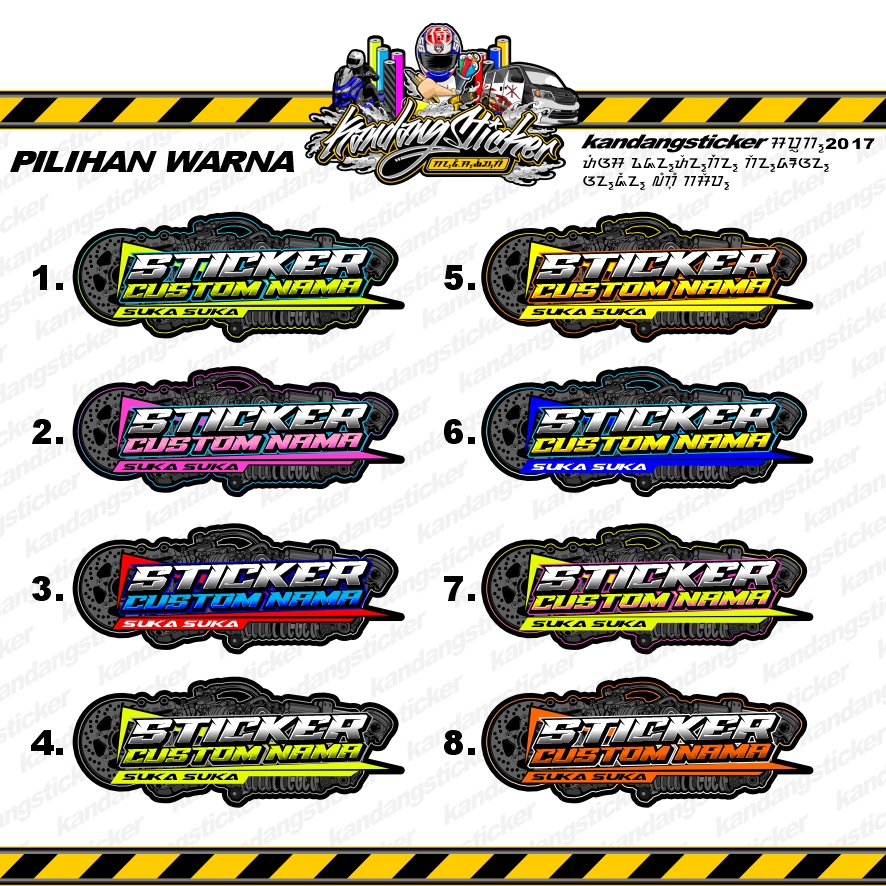 Stiker Racing Custom Satuan Nama Suka Suka Sticker Bengkel Motor Stiker ...