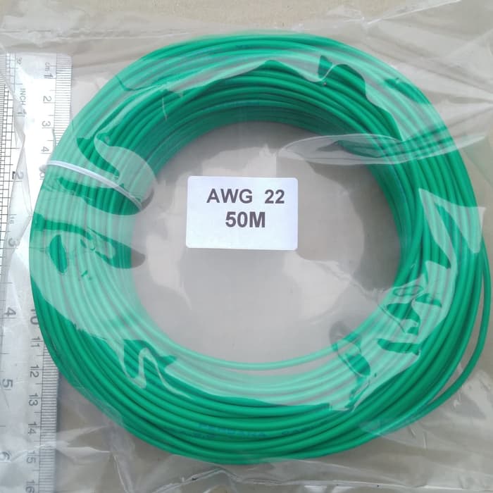awg 22 kabel serabut asli tembaga warna hijau 50m | Lazada Indonesia