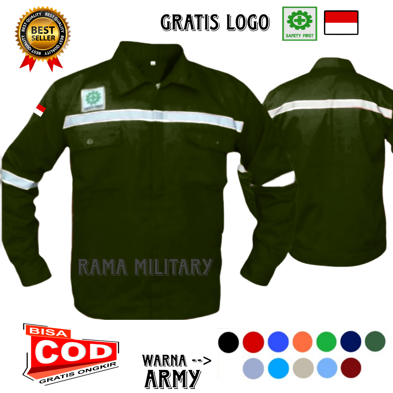 KAMEJA KERJA/KAMEJA PROYEK SAFETY/KAMEJA BENGKEL/KAMEJA LAS/KAMEJA ...