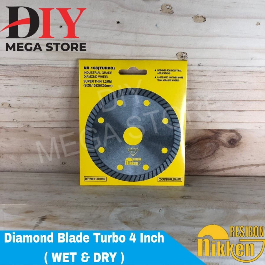 Diamond blade turbo 4 inch wet & dry cutting granite mata potong 4 ...