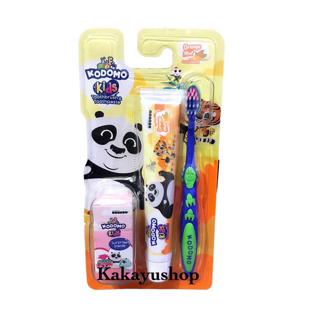 KODOMO Pro Kids 2 in 1 Toothbrush & Toothpaste Koukou - Sikat & Pasta Gigi | Lazada Indonesia