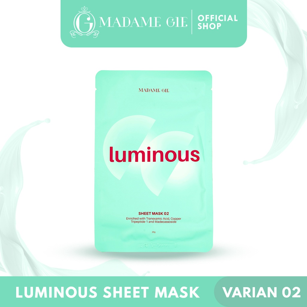 Madame Gie Luminous Sheet Mask - Skincare Masker Wajah | Sheetmask ...