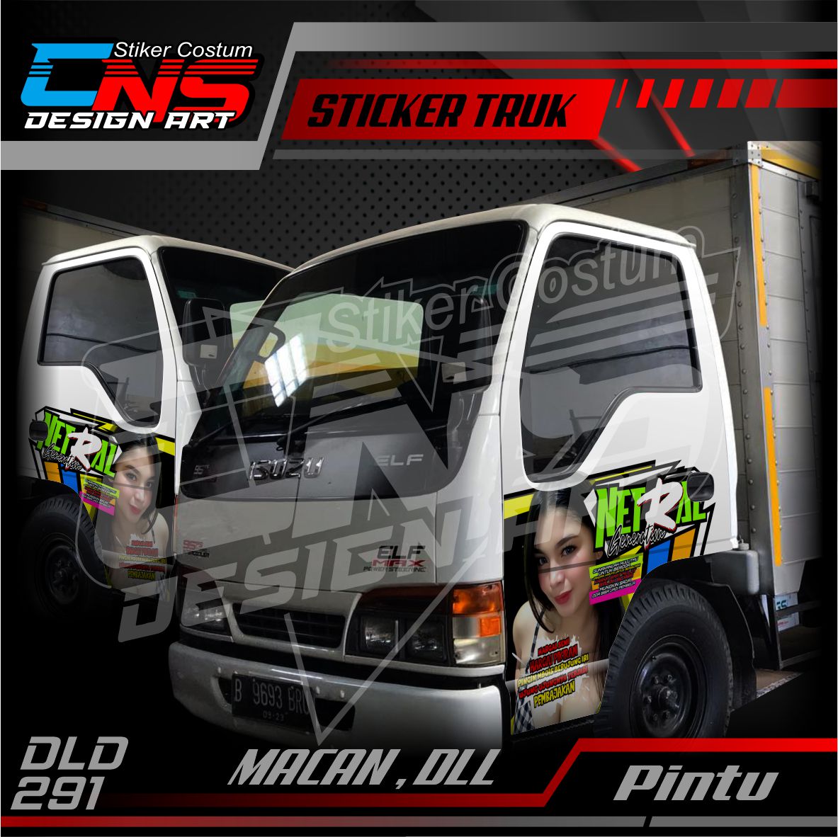 Stiker Decal Pintu Depan NETRAL Sepasang Kanan Kiri All Truk Canter ...
