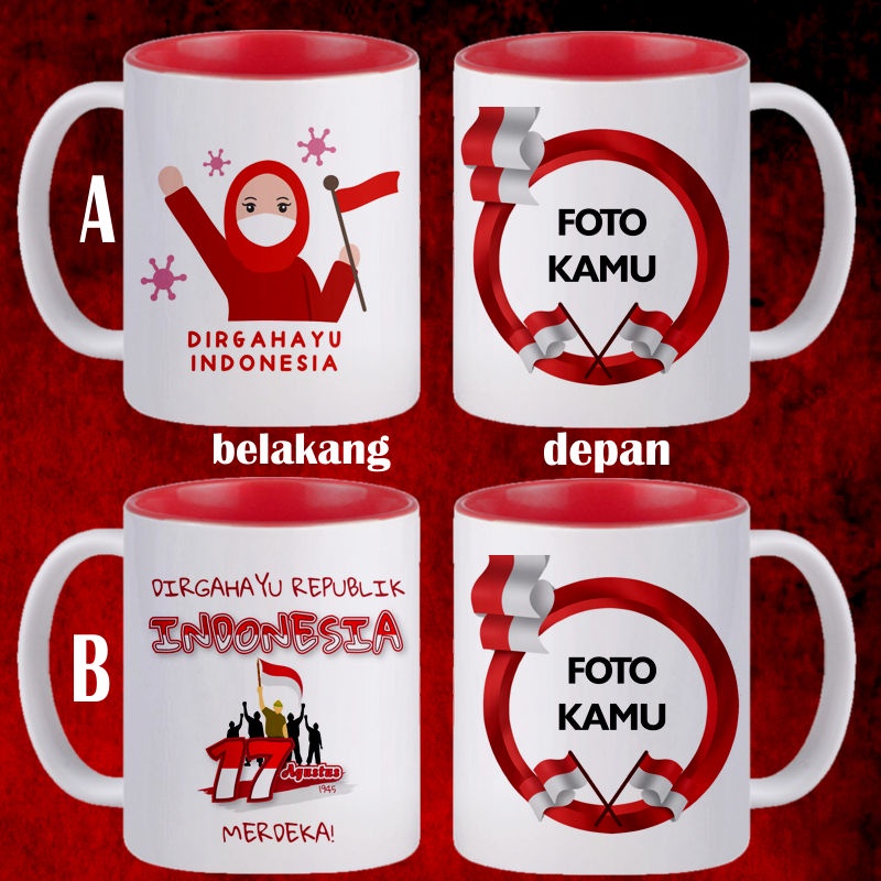 Mug Warna Dalam Merah 17 Agustus / Mug Merah Putih / Mug Merdeka ...