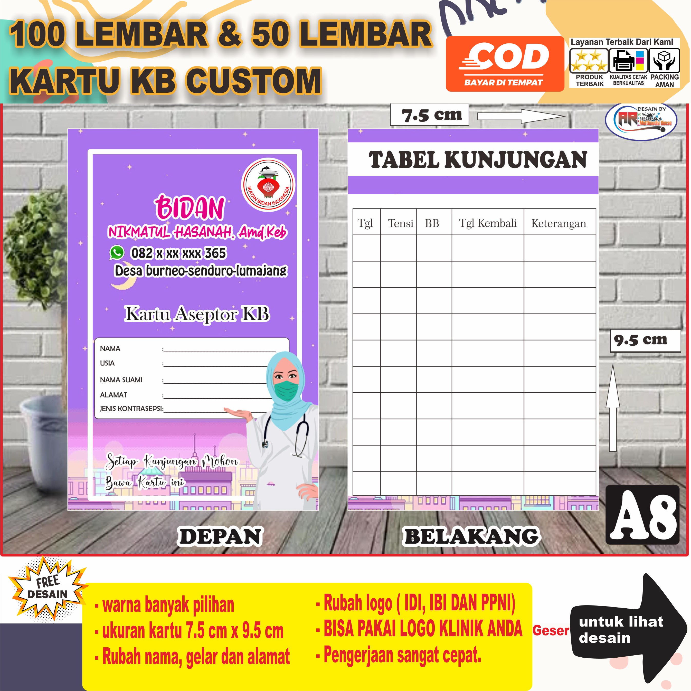 New Model Kartu akseptor kb bidan Custom | Lazada Indonesia