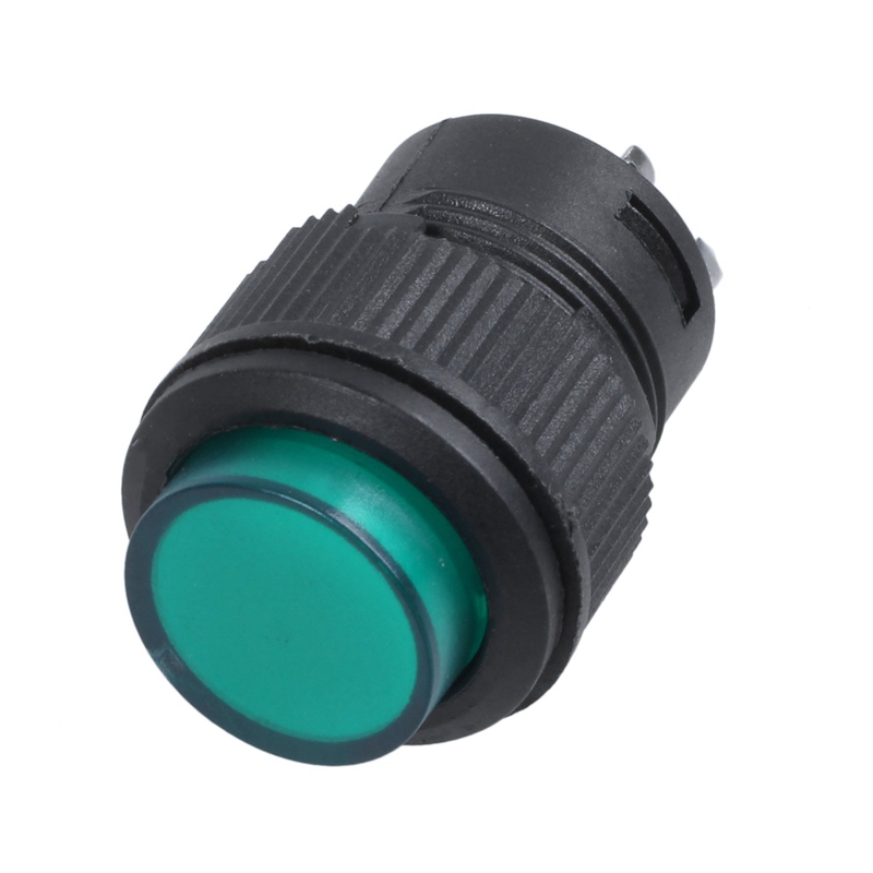 2 Pcs 4 Terminals Green LED Lamp Momentary Push Button Switch DC 3V ...