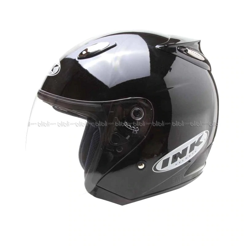helm ink centro solid black metalic original half face | Lazada Indonesia