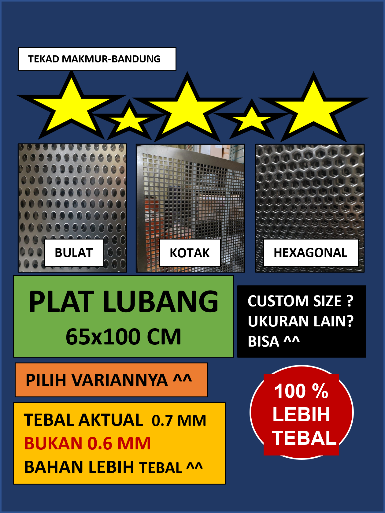 Plat Besi Ram Speaker Hexagonal 65x100 cm | Lazada Indonesia