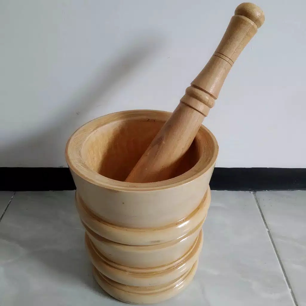 Lumpang Kayu Besar dan Alu, tinggi lumpang : 18 cm | Lazada Indonesia