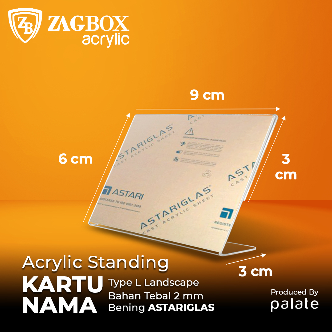 Acrylic Label Display - Akrilik Kartu Nama Type L - Landscape Brosur ...