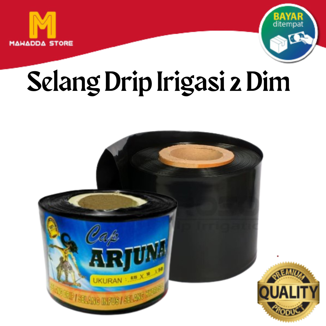 Selang Drip Irigasi 2 Dim in inch 15 mikron induk x 10cm x 50 Meter ...