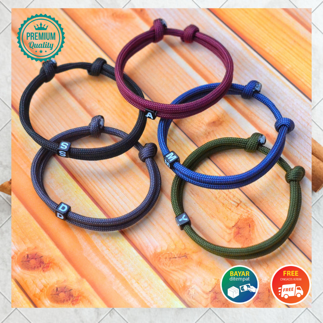 Gelang Inisial Huruf Nama Custom Bisa Request Couple Bestie Kapel ...