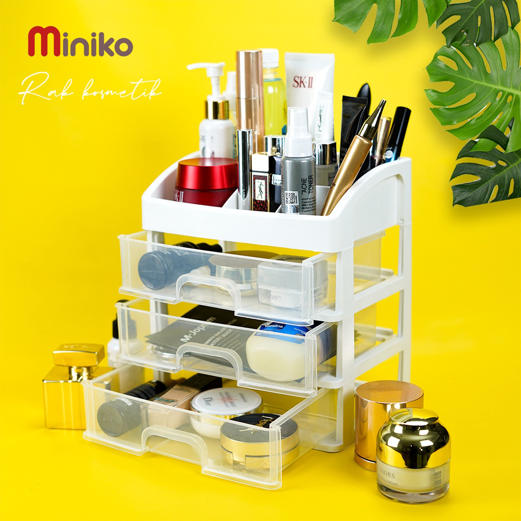 Rak Kosmetik Multifungsi Rak Kosmetik 3 Laci Kotak Make Up | Lazada ...