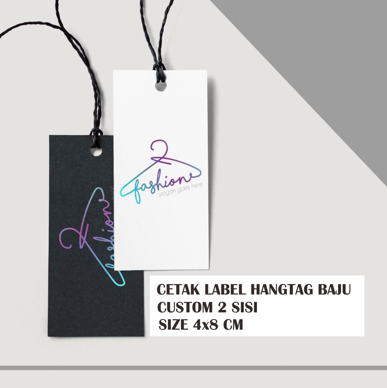 FREE DSAIN | MURAH ISI (70 PCS) CETAK LABEL HANG TAG NAMA MEREK SENDIRI ...