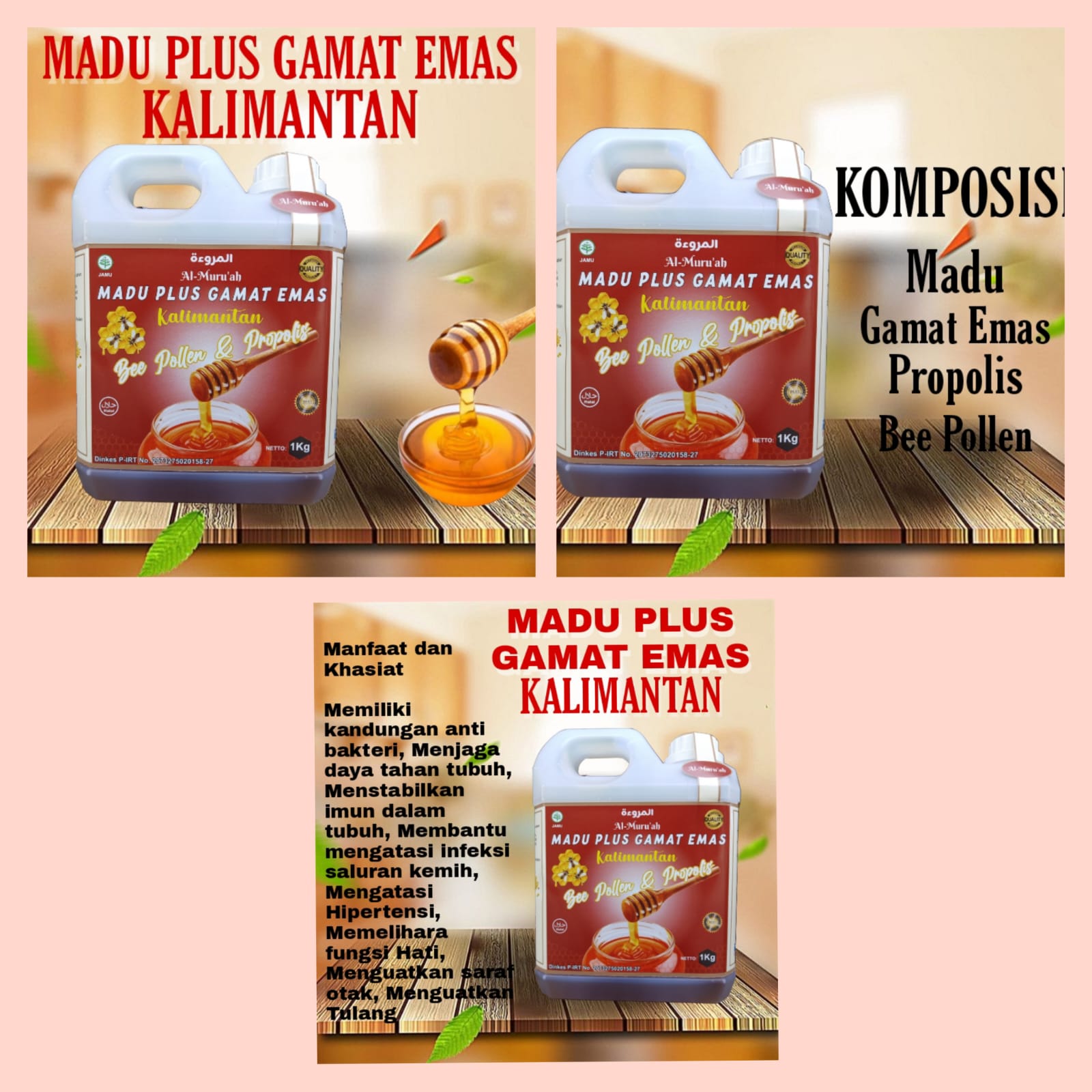 Madu Gamat Emas, Bee Pollen dan Propolis Bukan Madu Pahit /Imun ...