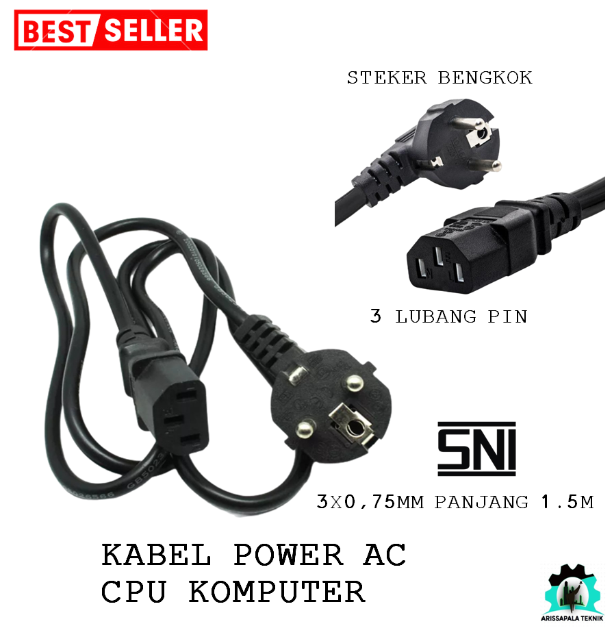 Kabel Power Ac Komputer CPU Monitor PC Colokan Listrik Magic Com Rice ...