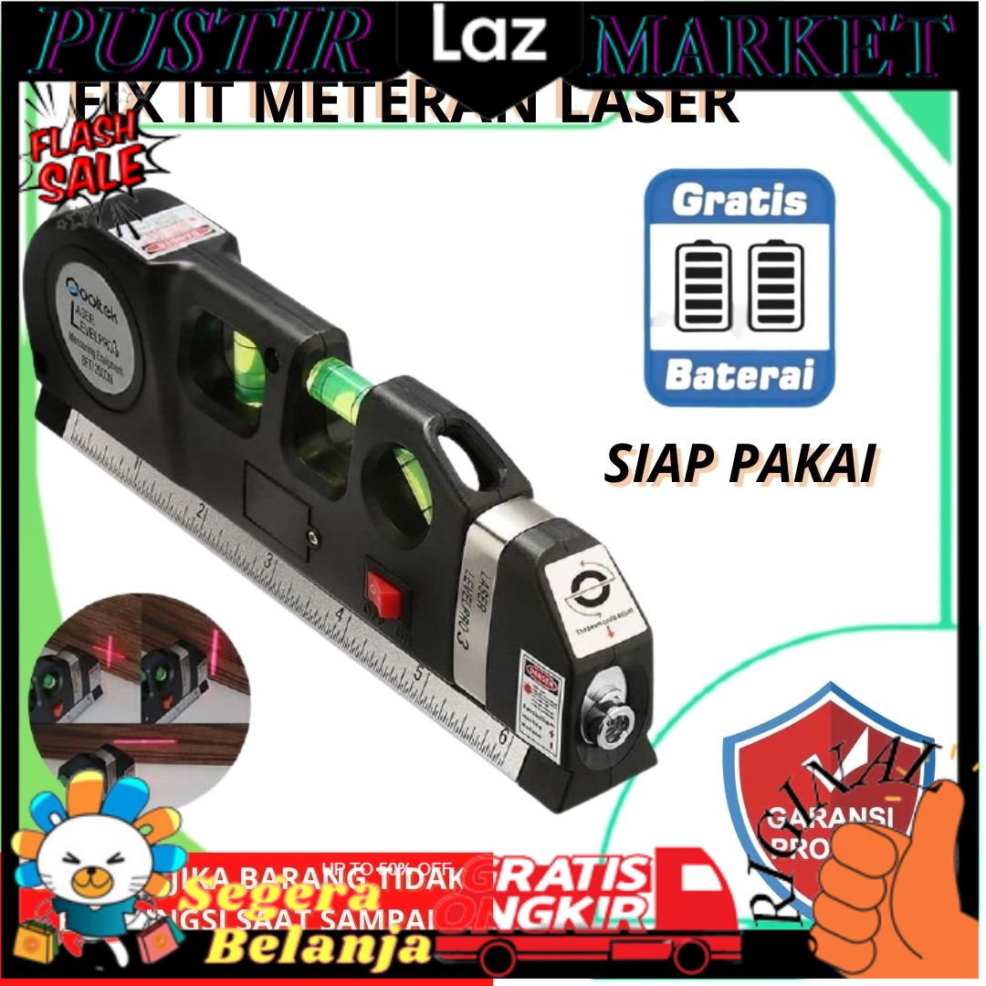 pustir-market-FIXIT 250CM PENGGARIS METERAN WATERPASS DIGITAL PENGGARIS ...