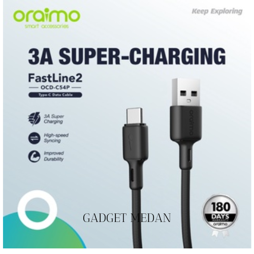 Oraimo Kabel Data OCD-CL54 Fast Line 2 Type-C to Lightning- Black ...