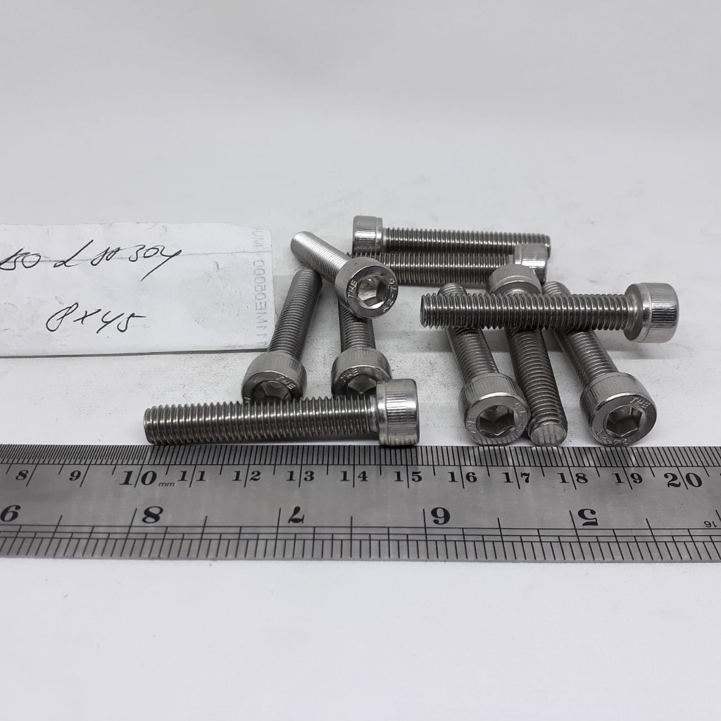 BAUT L STAINLESS M8 X 45 PANJANG 4,5CM 4,5 CM SUS 304 SS ANTI KARAT BAUT L M8X45 STAINLESS STEEL ...