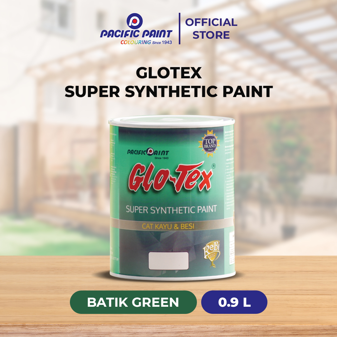 Glotex Super Synthetic Paint-Cat (Kayu & Besi)- BATIK GREEN-0.9liter ...