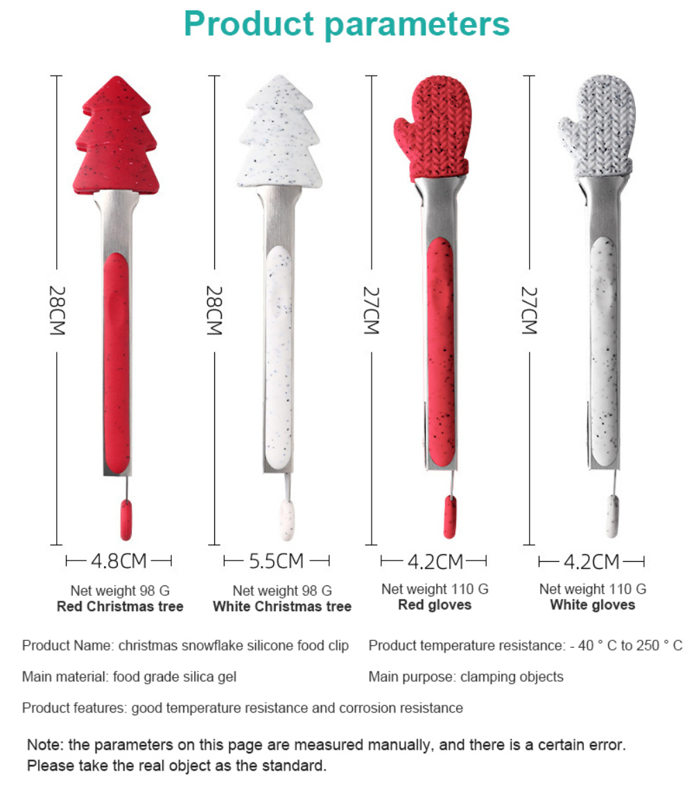 Medory【สินค้าใหม่】ที่คีบอาหารซิลิโคนชุดคริสต์มาสที่คีบสเต็กที่คีบ ...