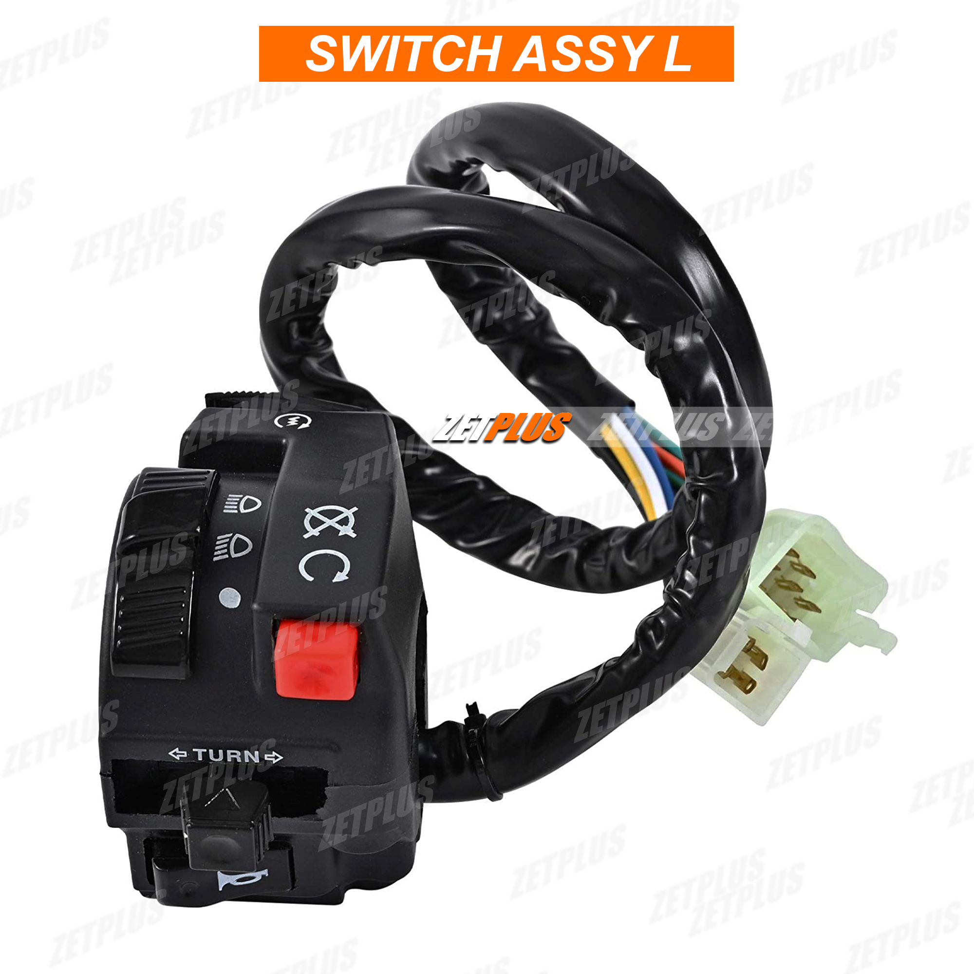 SWITCH-SAKLAR KIRI ATV (5 fungsi - 2 socket)/starter/lampu/klakson/stop ...