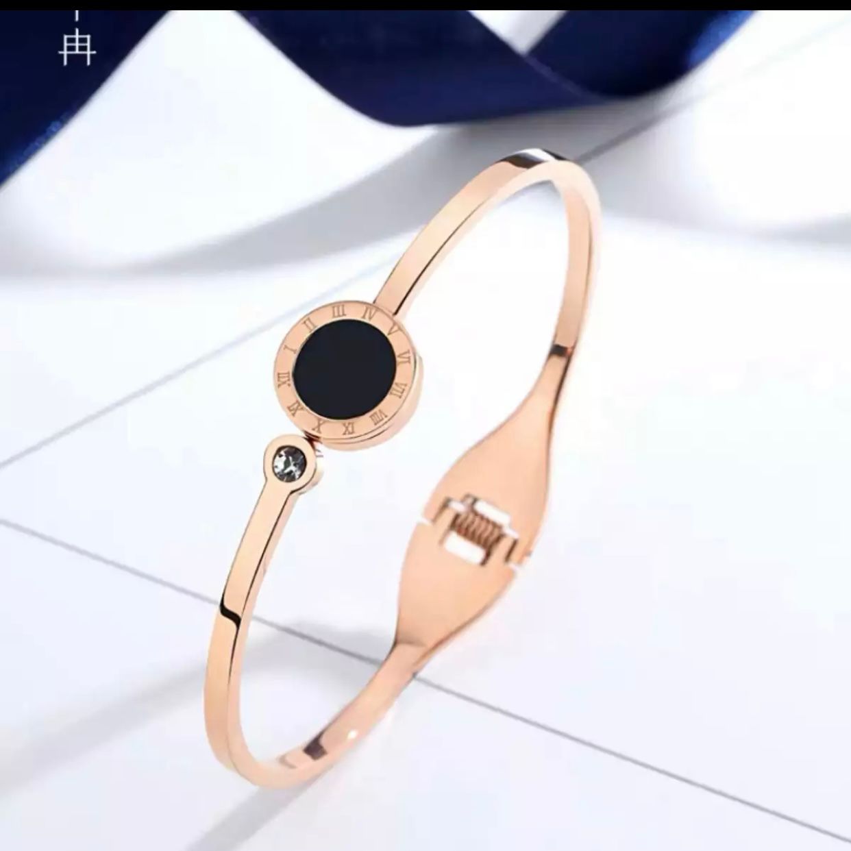 [ Bayar Ditempat ] Gelang Bangle Wanita Asli Titanium Rose Gold Roman ...