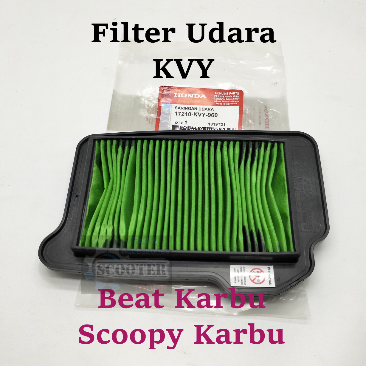 Filter Udara KVY HONDA BEAT KARBU SCOOPY KARBU SARINGAN UDARA KUALITAS ...