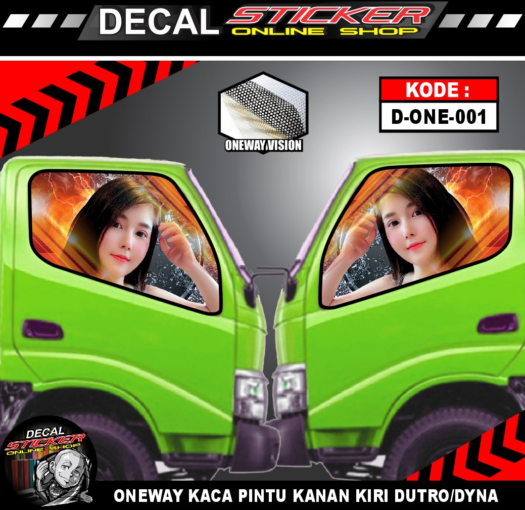 STIKER ONEWAY VISION KACA SAMPING TRUK DYNA DUTRO PRINT VARIASI GAMBAR | Lazada Indonesia