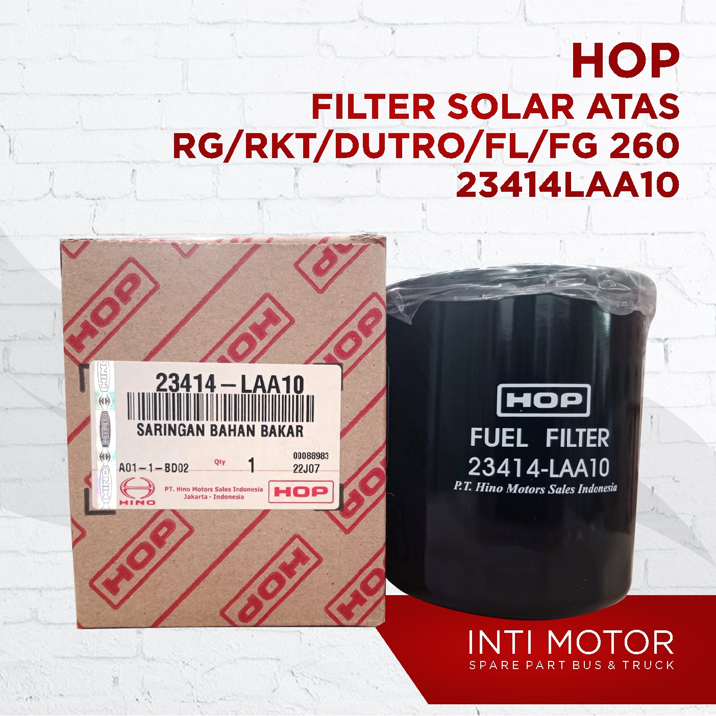 HOP - FILTER SOLAR ATAS - 23414LAA10 - HINO RG/RKT/DUTRO/FL/FG 260 | Lazada Indonesia