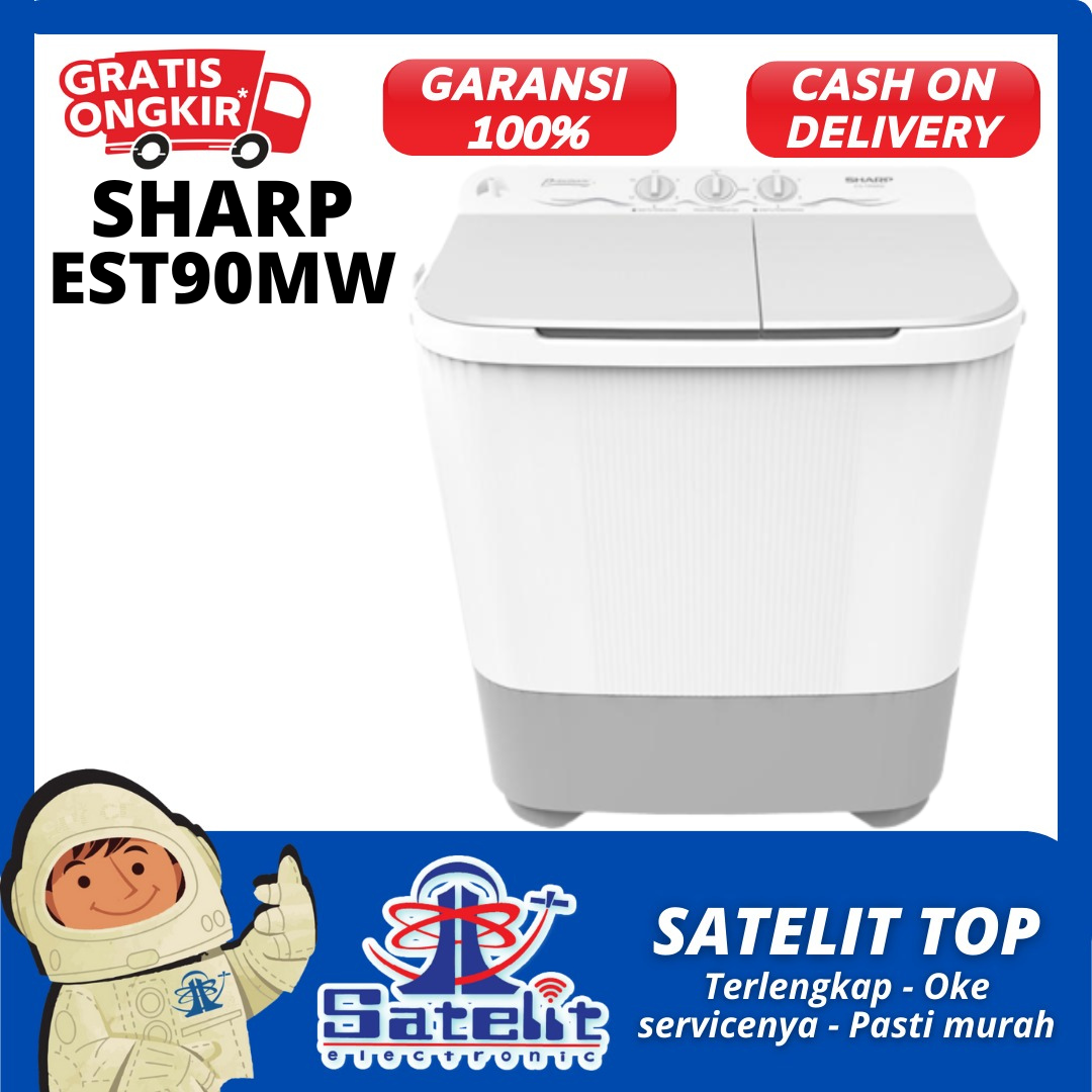 MESIN CUCI / WASHING MACHINE SHARP EST90MW | Lazada Indonesia